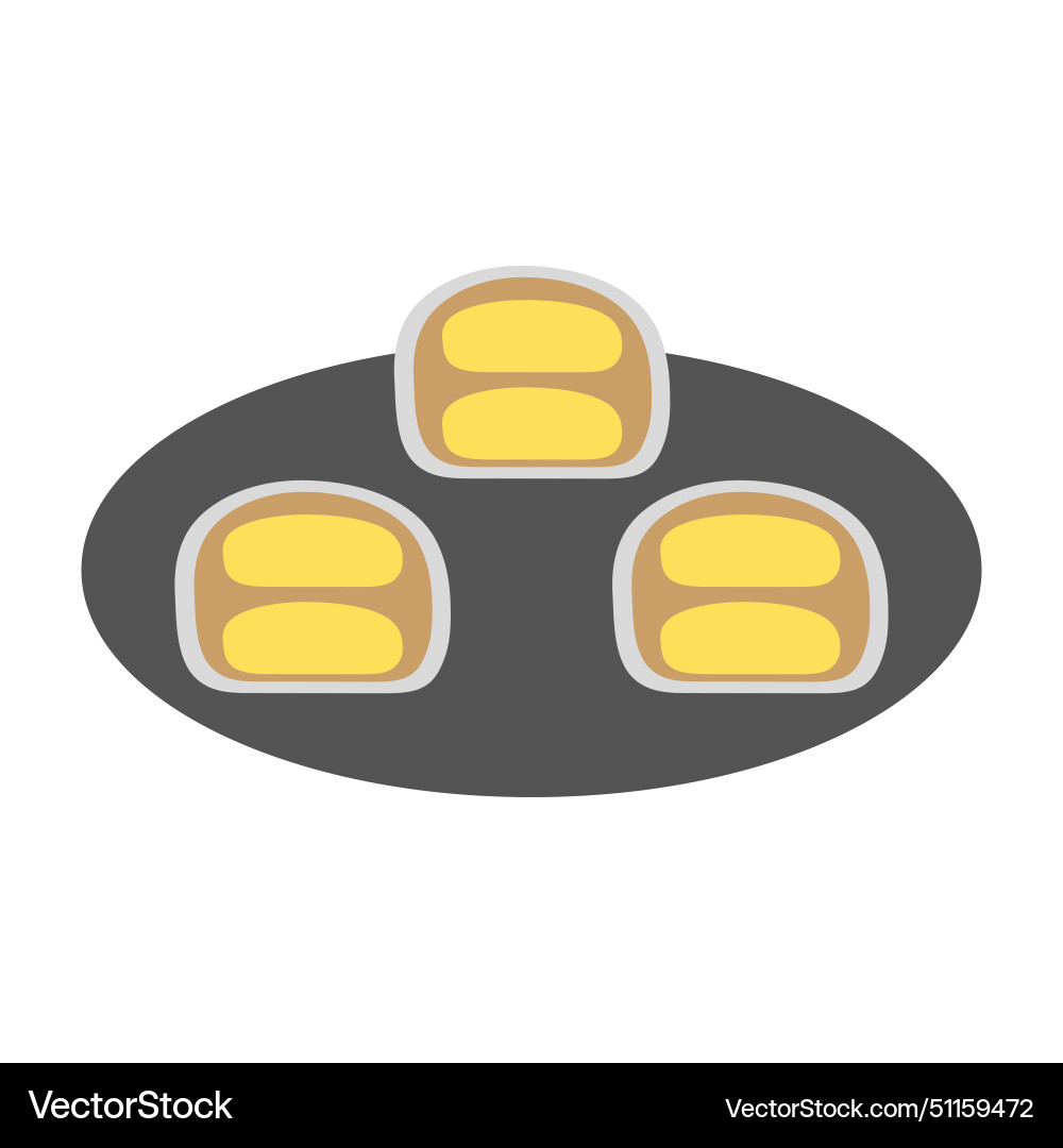 Cute filled mochi simple icon set flat style Vector Image