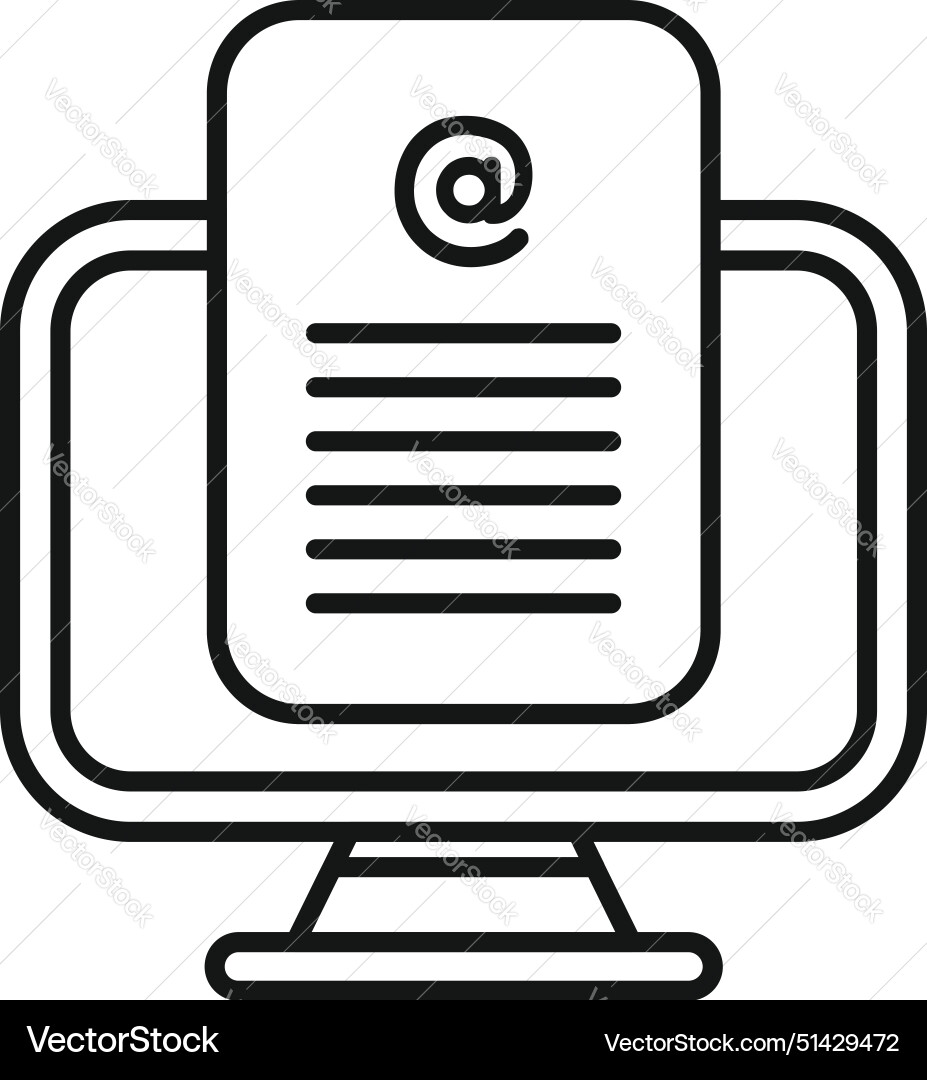 Email communication icon concept on computer Vector Image