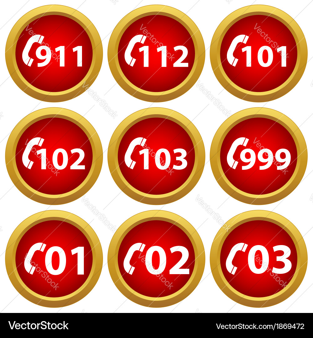 Emergency set buttons Royalty Free Vector Image