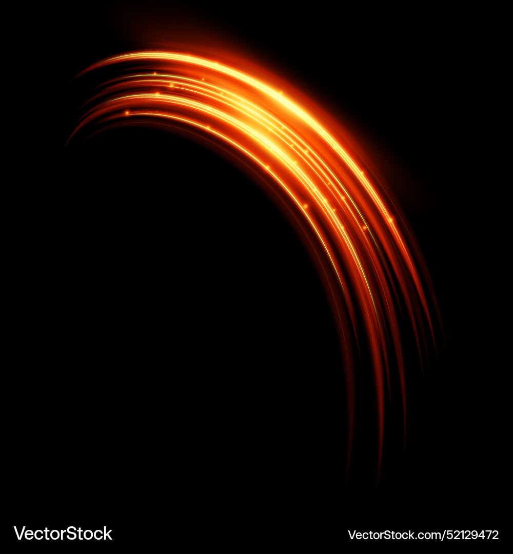 Magic glowing light swirl trail trace effect Vector Image