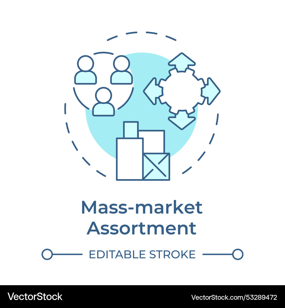 Mass market assortment soft blue concept icon Vector Image