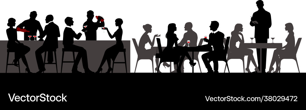 People eat and drink alcoholic beverages Vector Image