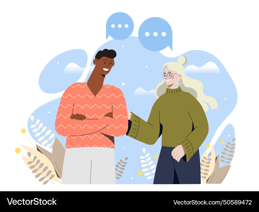 Positive communication concept Royalty Free Vector Image