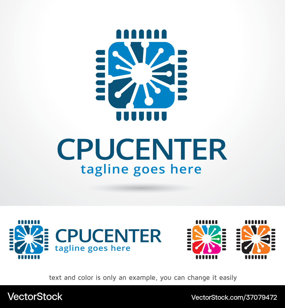 Processor logo template Royalty Free Vector Image