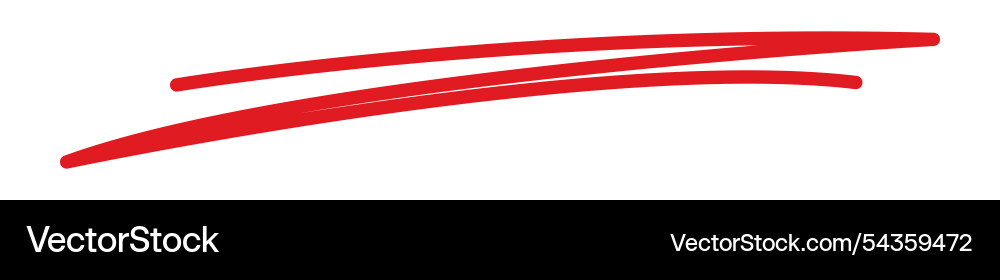 Red line marker underline shape Royalty Free Vector Image