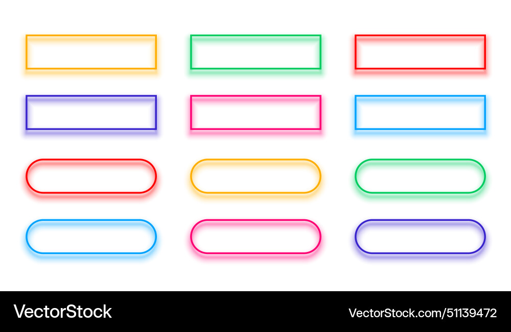 Set of colorful web app button sign with empty Vector Image Set of colorful web app button sign with empty Vector Image