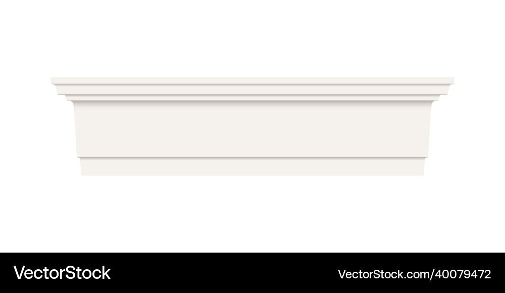 White skirting baseboard molding ceiling crown Vector Image