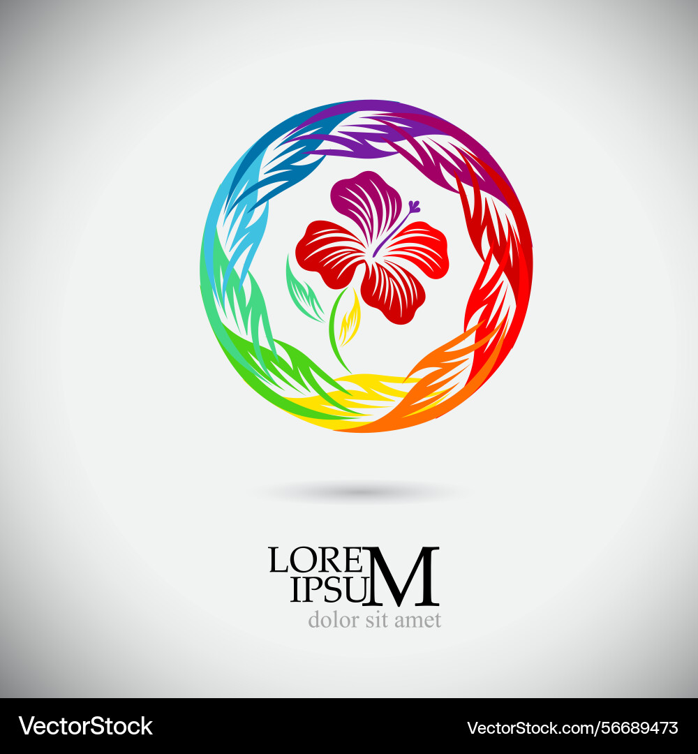 Abstract background with bright rainbow flower Vector Image