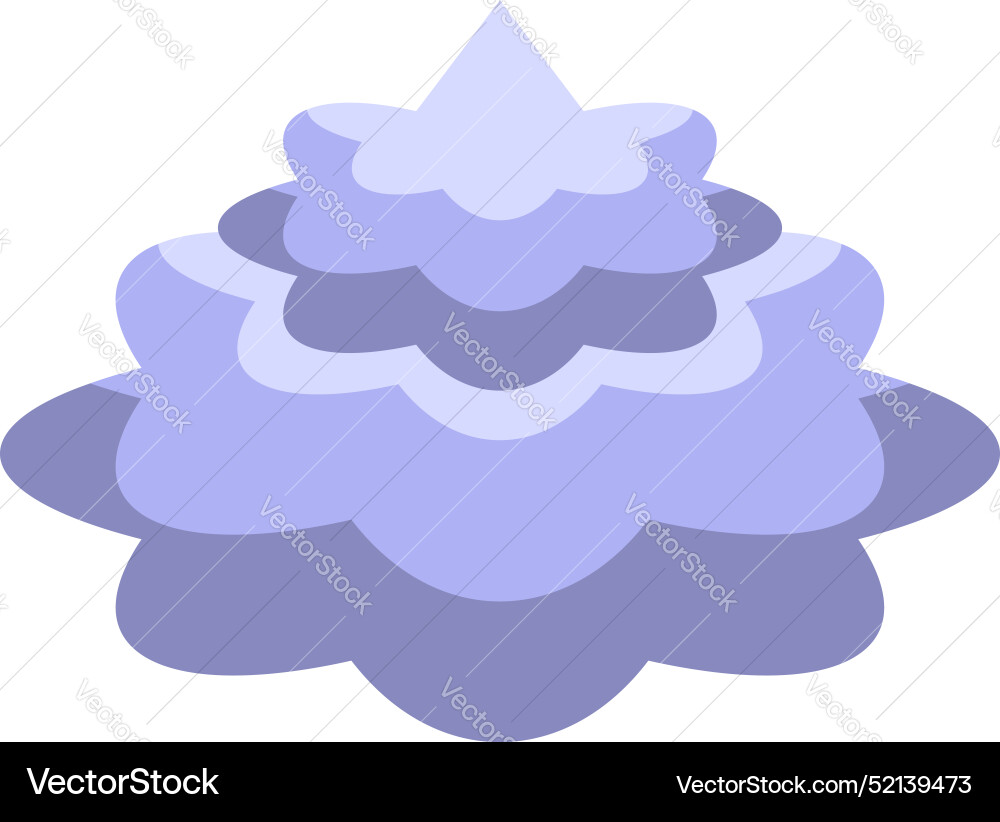 Blue whimsical cloud floating in cartoon style Vector Image