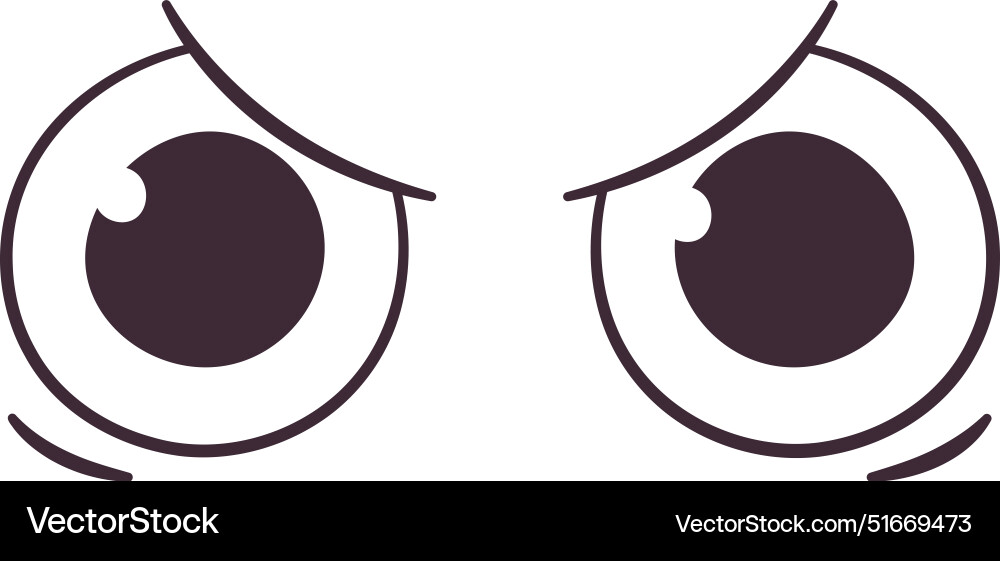Cartoon character angry eyes Royalty Free Vector Image