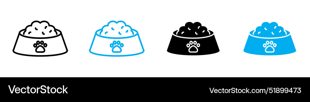 Dog feeding icon set collection for web Royalty Free Vector