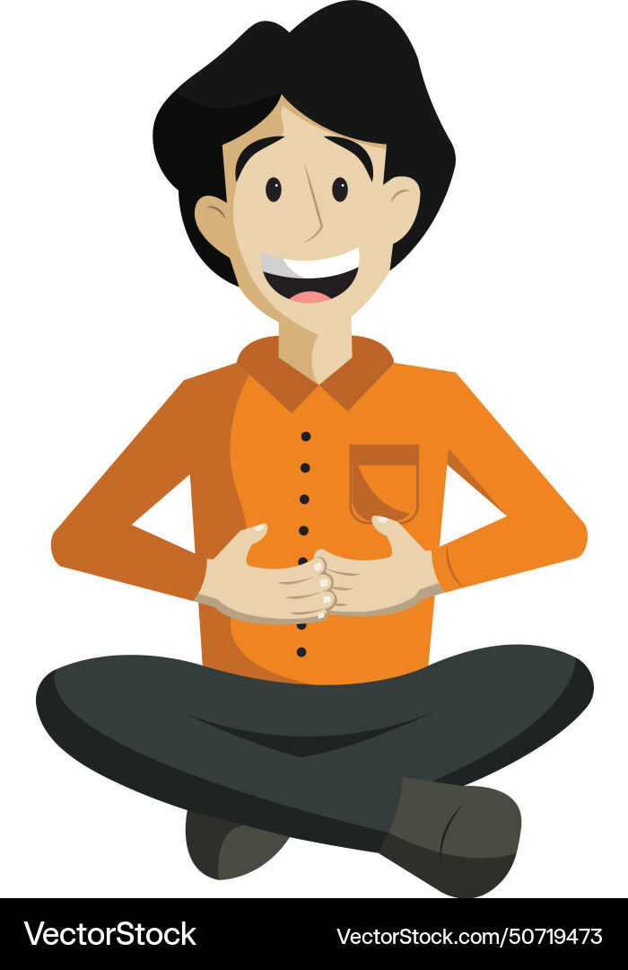 Happy male character Royalty Free Vector Image