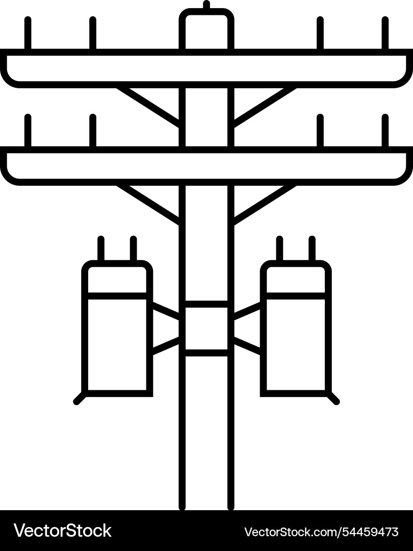 Poles electric grid line icon Royalty Free Vector Image