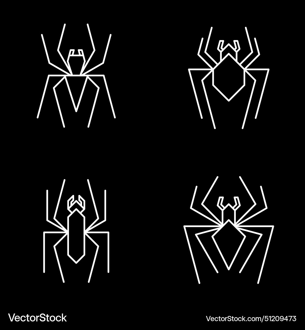Set of spider logo Royalty Free Vector Image - VectorStock