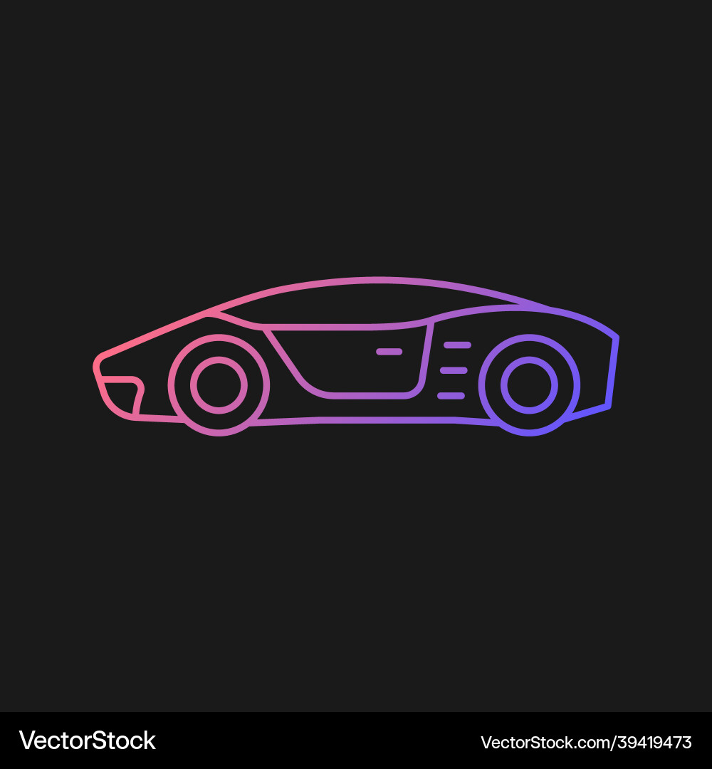 Supercar gradient icon for dark theme Royalty Free Vector