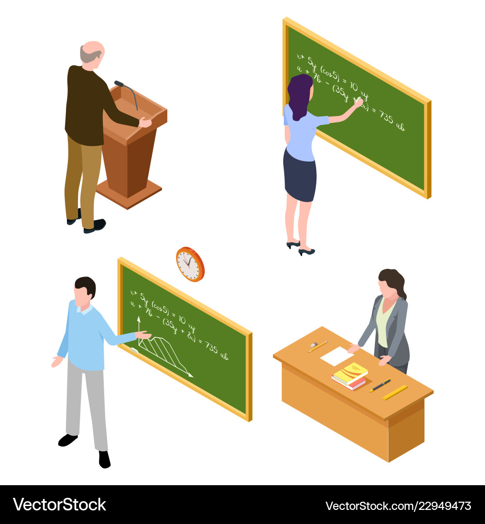 Teacher and lecturer characters isolated on white Vector Image