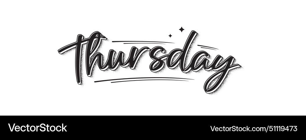 Thursday lettering modern banner with week day Vector Image