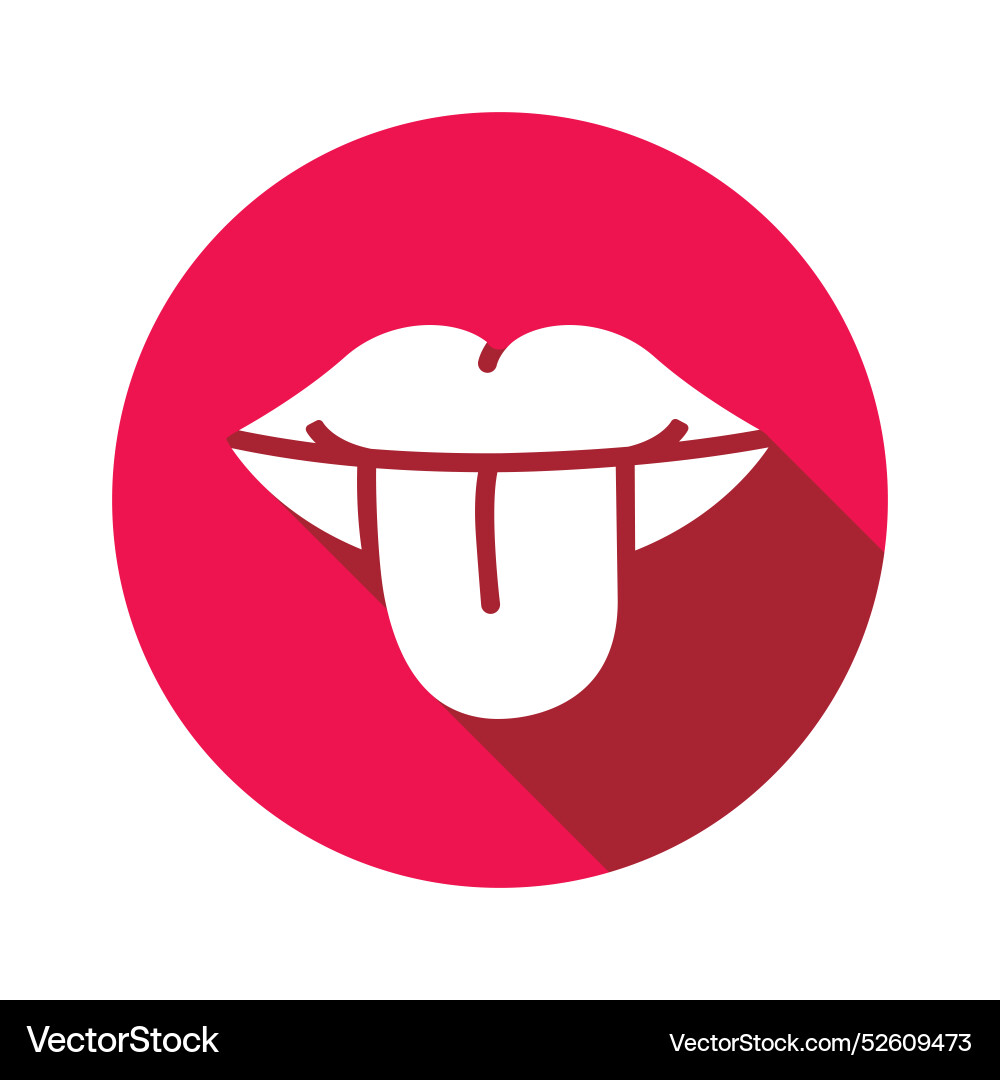 Tongue icon design mouth out image Royalty Free Vector Image