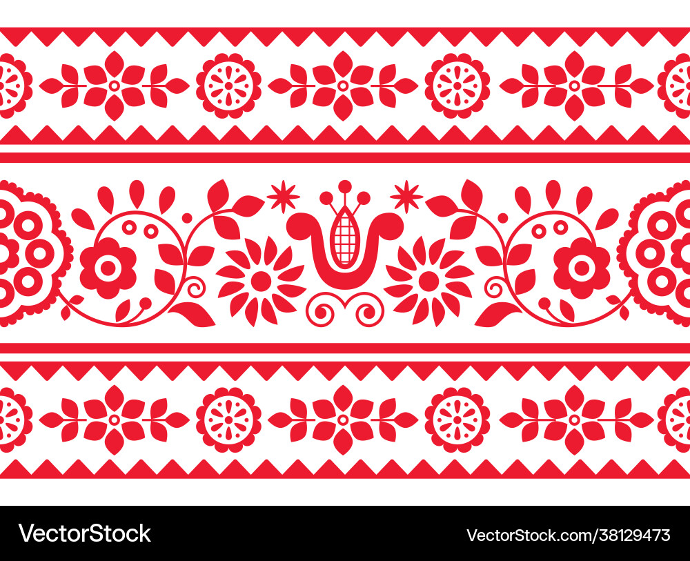 Traditional Polish Floral Pattern Royalty Free Vector Image