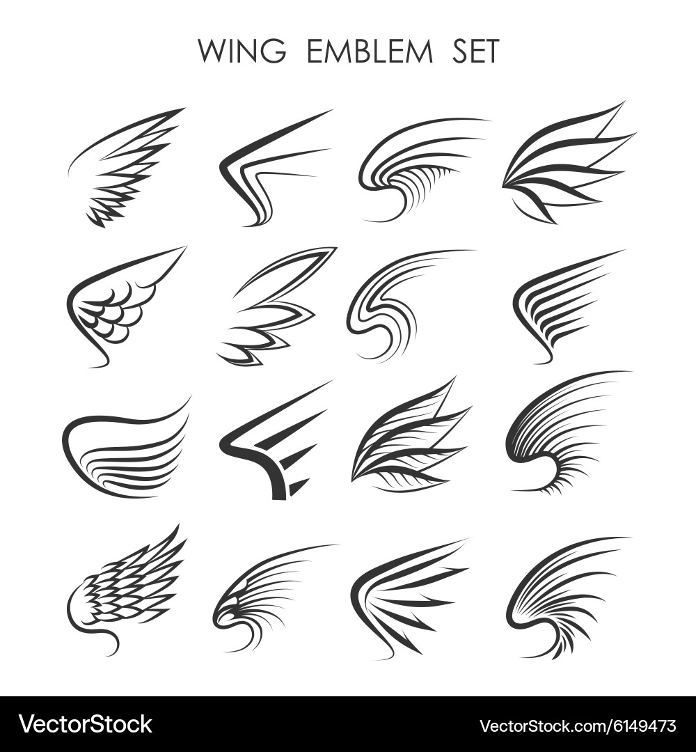 Wing logo set Royalty Free Vector Image - VectorStock