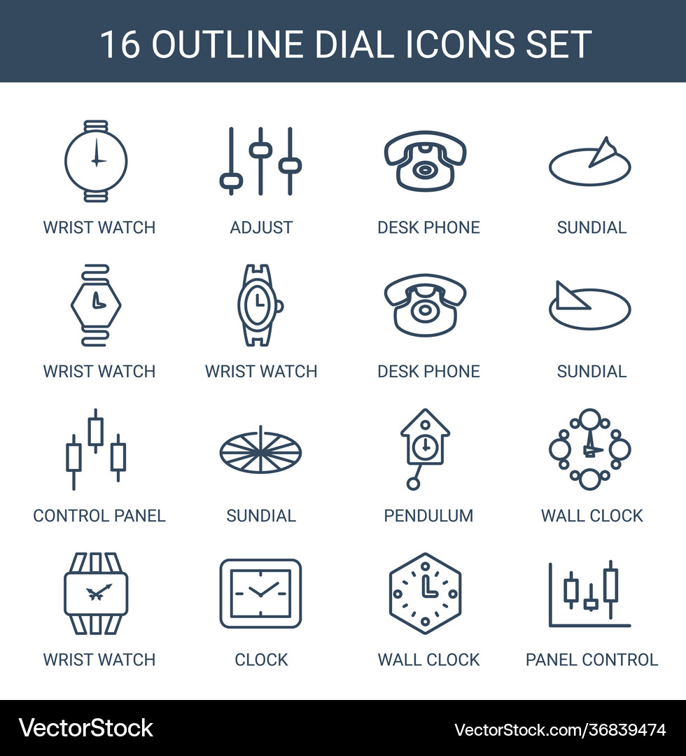 16 dial icons (36839474) – Free Vector | VectorStock