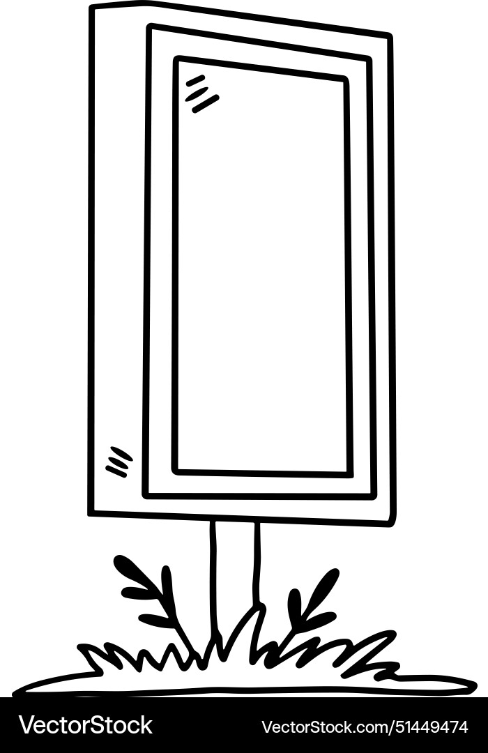 A tree is next to sign that blank Royalty Free Vector Image