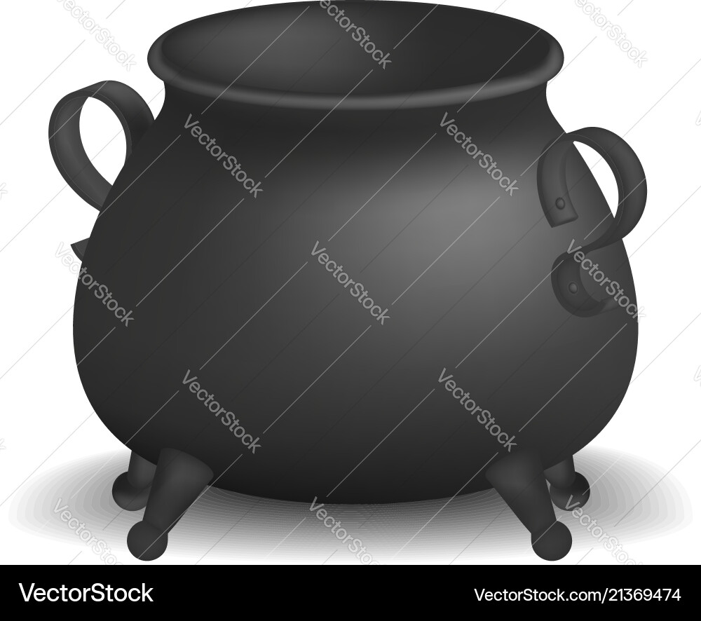 Cauldron mockup realistic style Royalty Free Vector Image