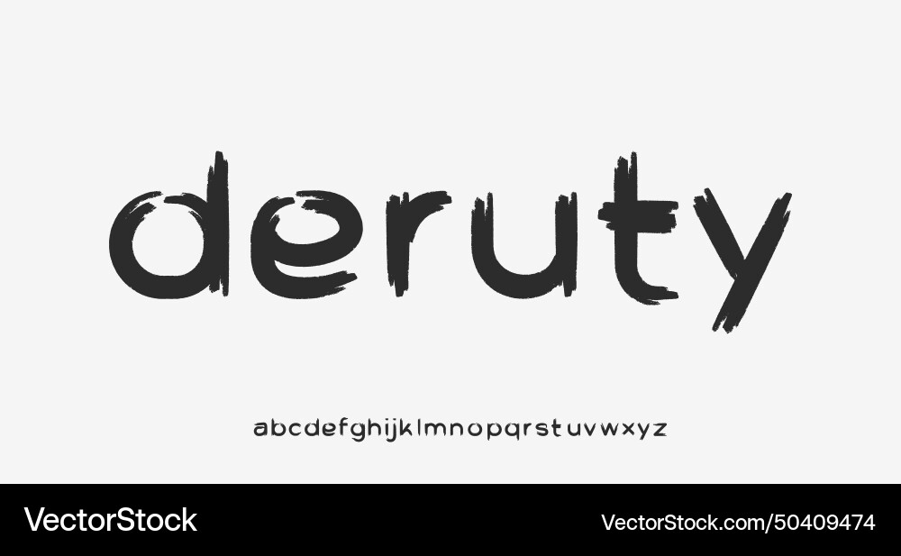 Deruty font display brush lowercase hand writing Vector Image