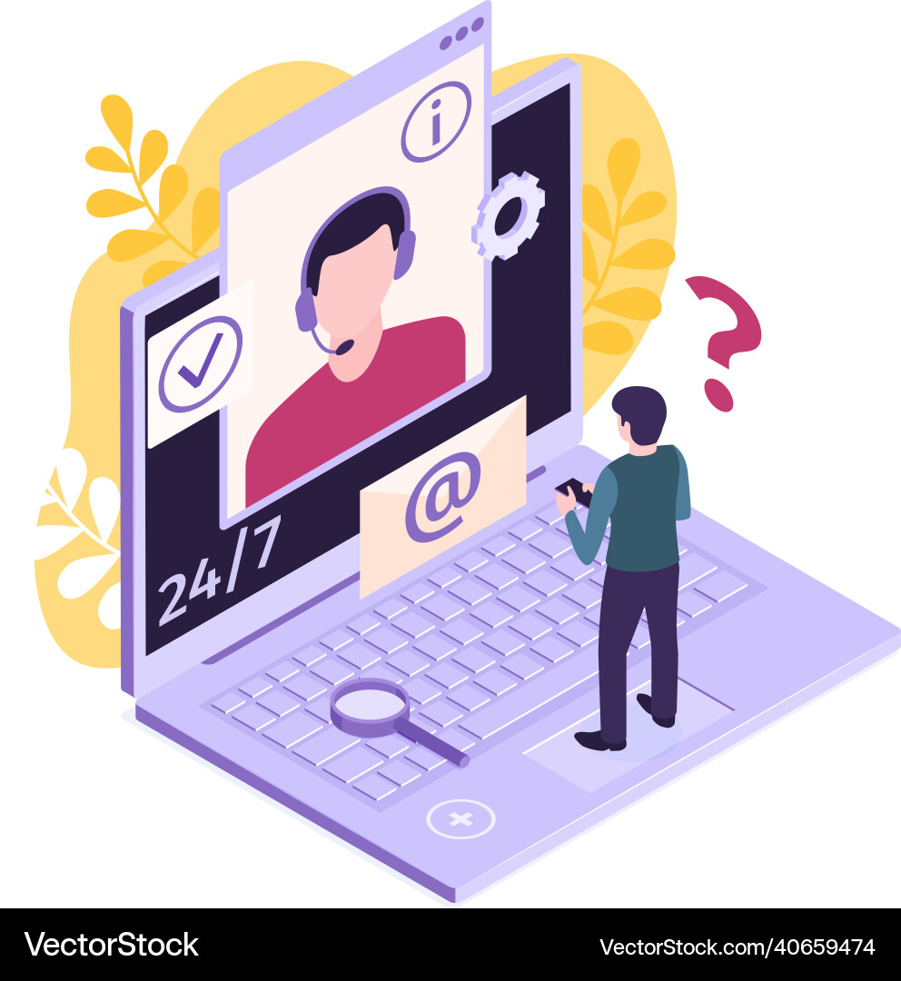 Email technical support composition Royalty Free Vector