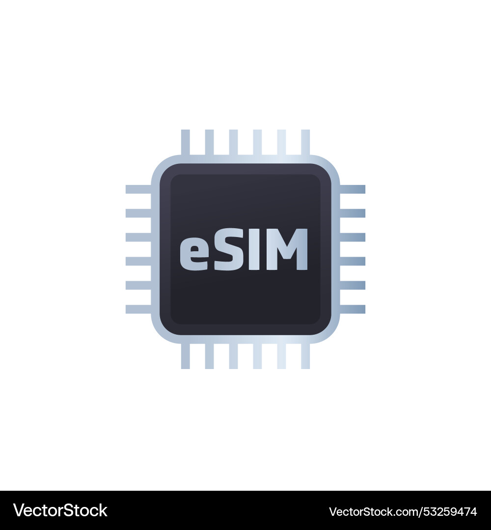 Esim card icon on white Royalty Free Vector Image