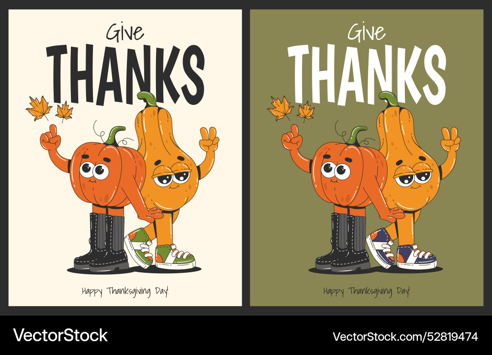 Happy thanksgiving greeting cards Royalty Free Vector Image