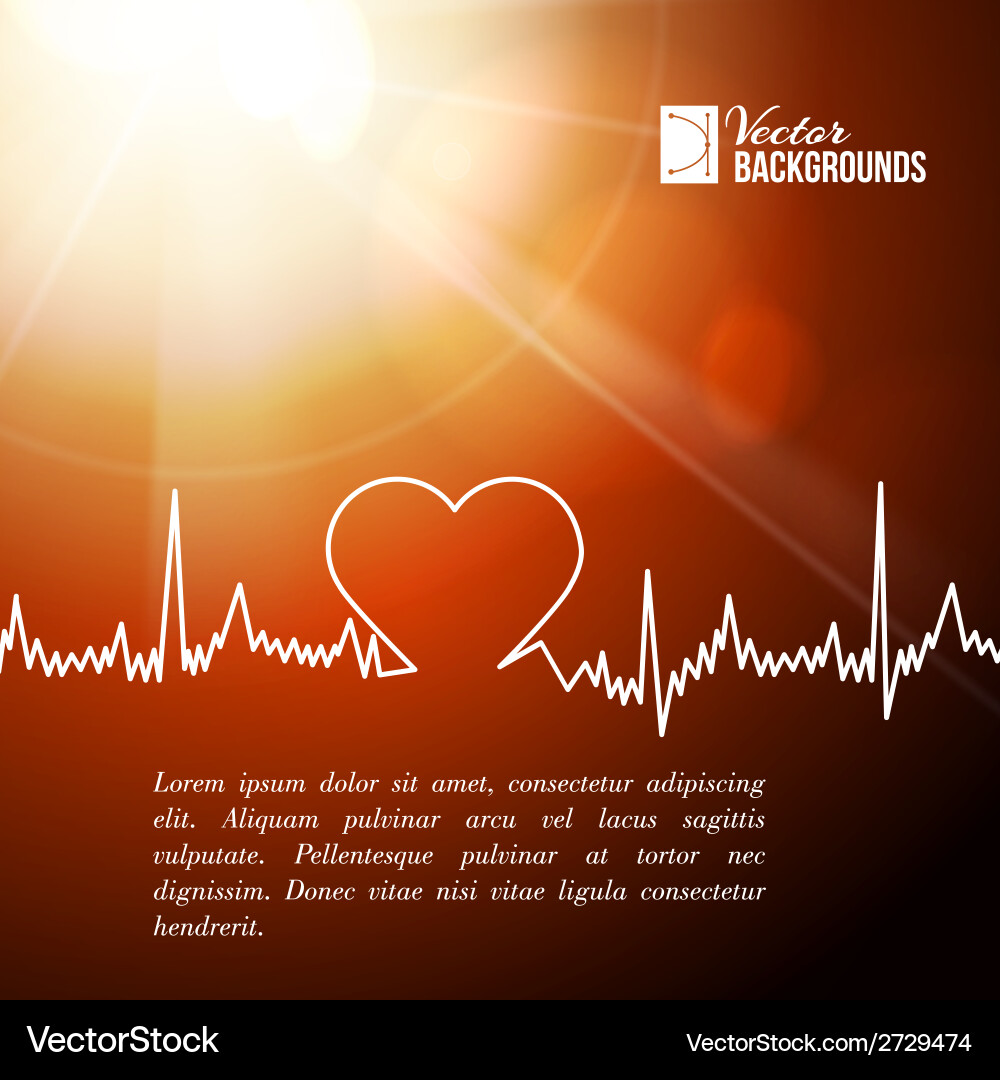 Heart shape ecg line Royalty Free Vector Image