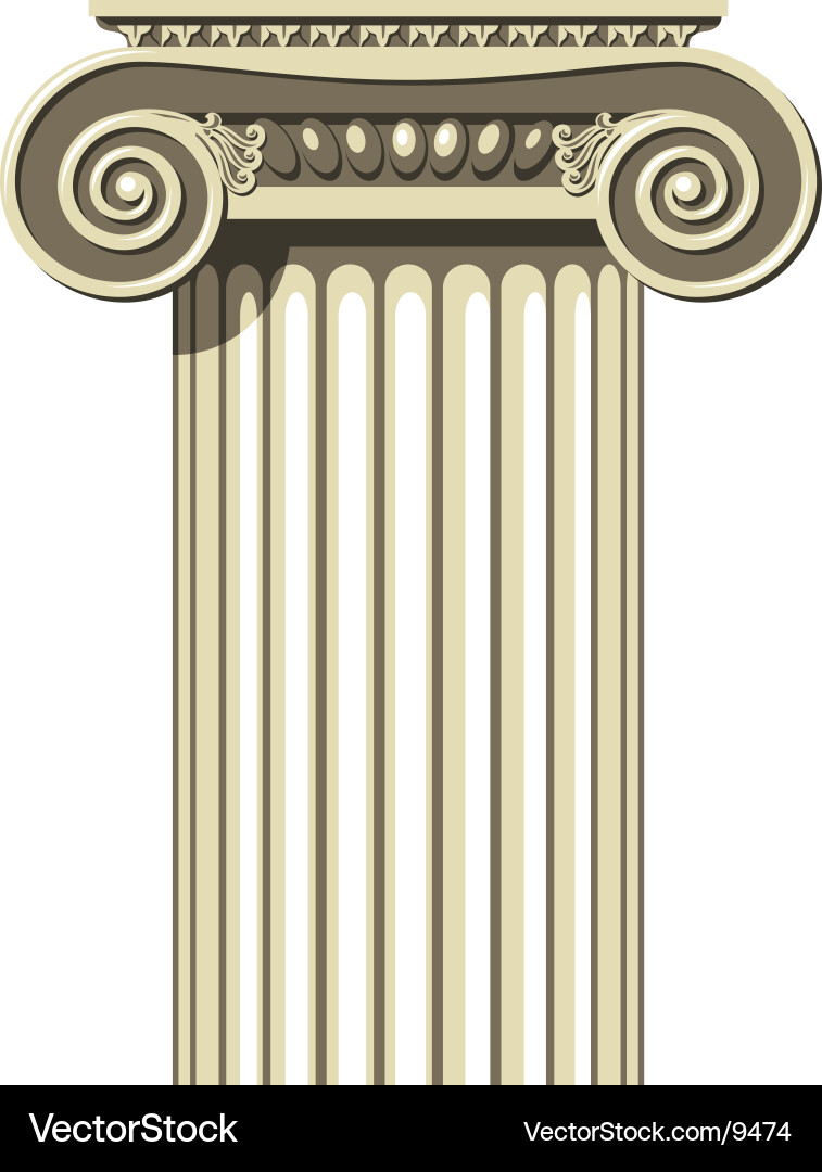 Ionic column Royalty Free Vector Image - VectorStock