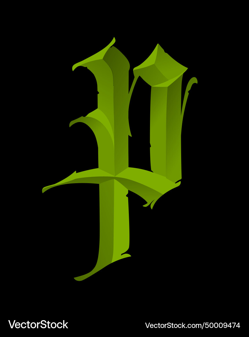 Letter in the gothic style alphabet calligraphy Vector Image