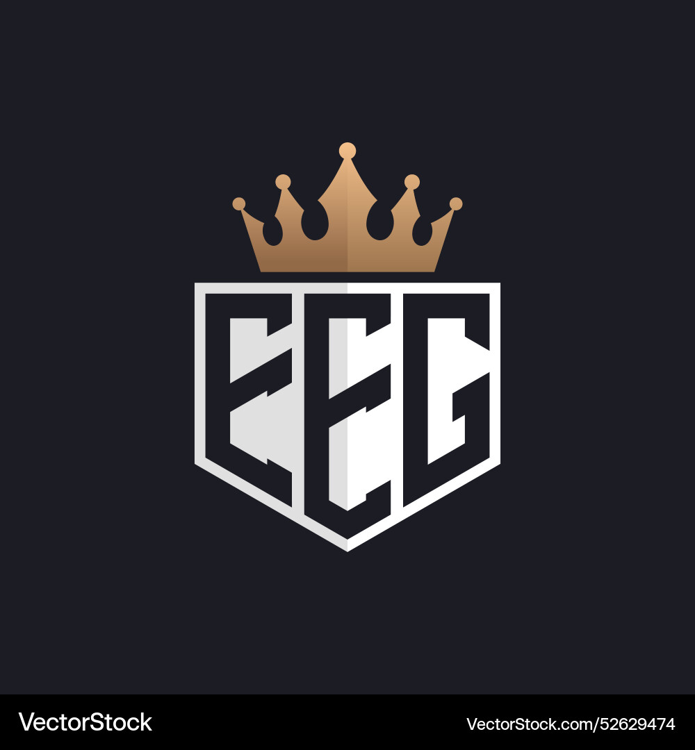 Luxury eeg logo with crown elegant initials Vector Image