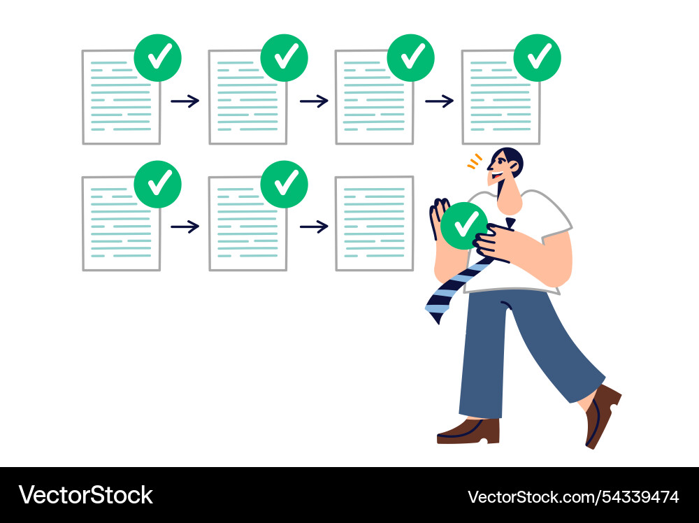 Man lawyer confirms authenticity of documents Vector Image