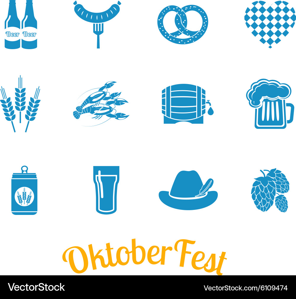 Oktoberfest Icons & Signs Royalty Free Vector Image