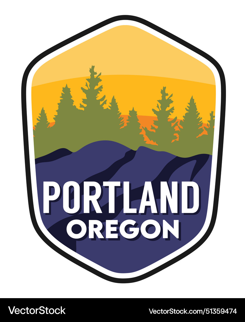 Portland oregon with beautiful views Royalty Free Vector
