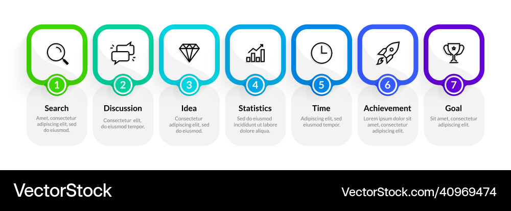 Process diagram flowchart graphic template Vector Image