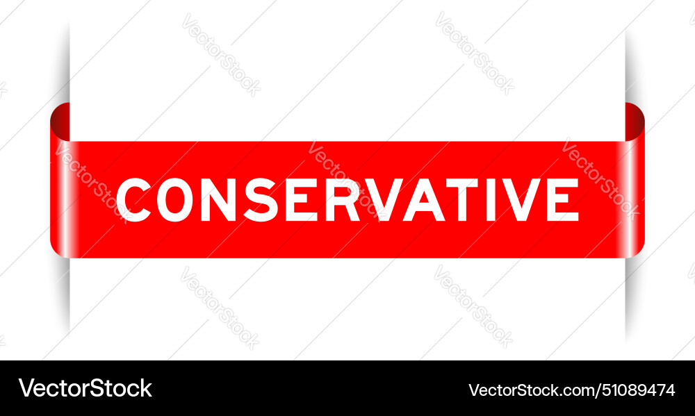 Red color inserted label banner with word Vector Image