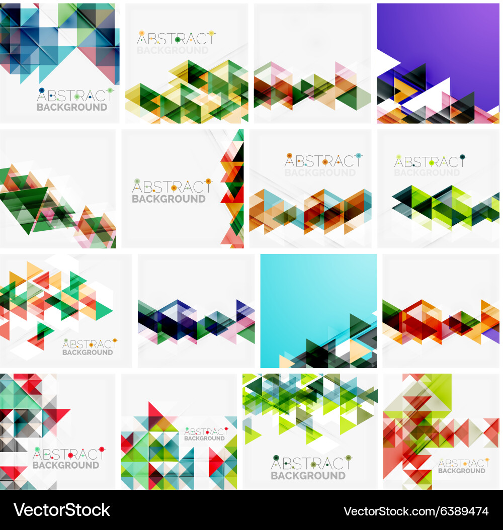 Set of triangle geometric abstract backgrounds Vector Image