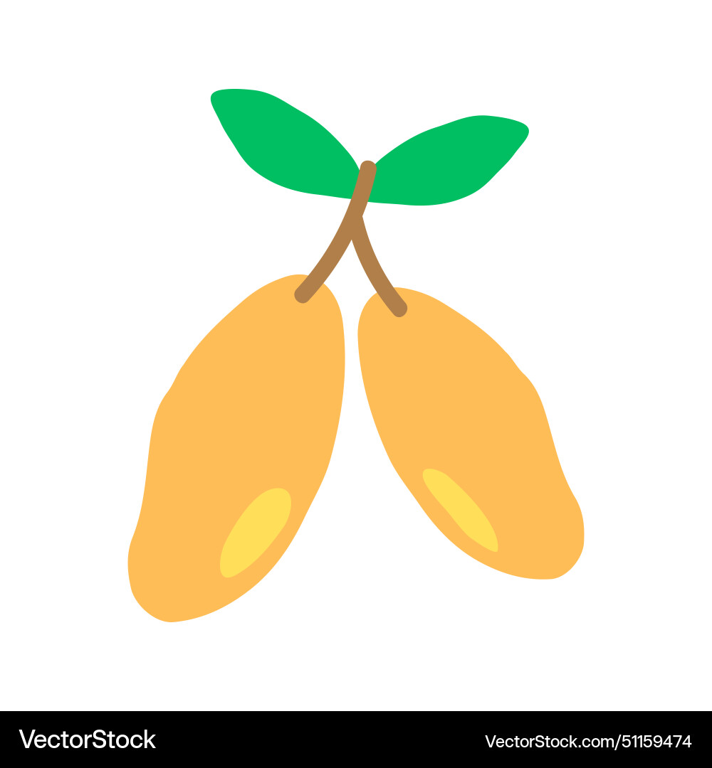 Simple mango fruit icon design Royalty Free Vector Image