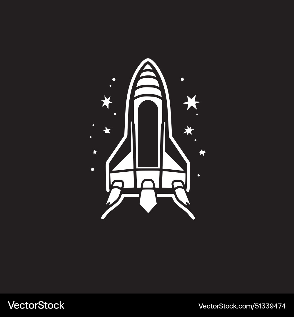Space - minimalist and flat logo Royalty Free Vector Image