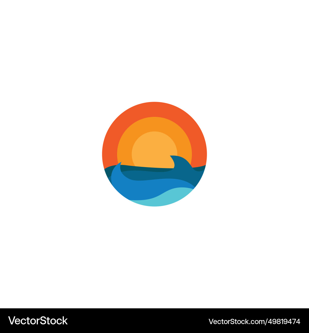 Wave holiday logo design icon Royalty Free Vector Image