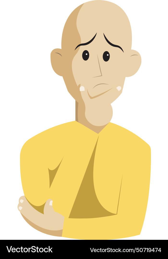 Worried male character Royalty Free Vector Image