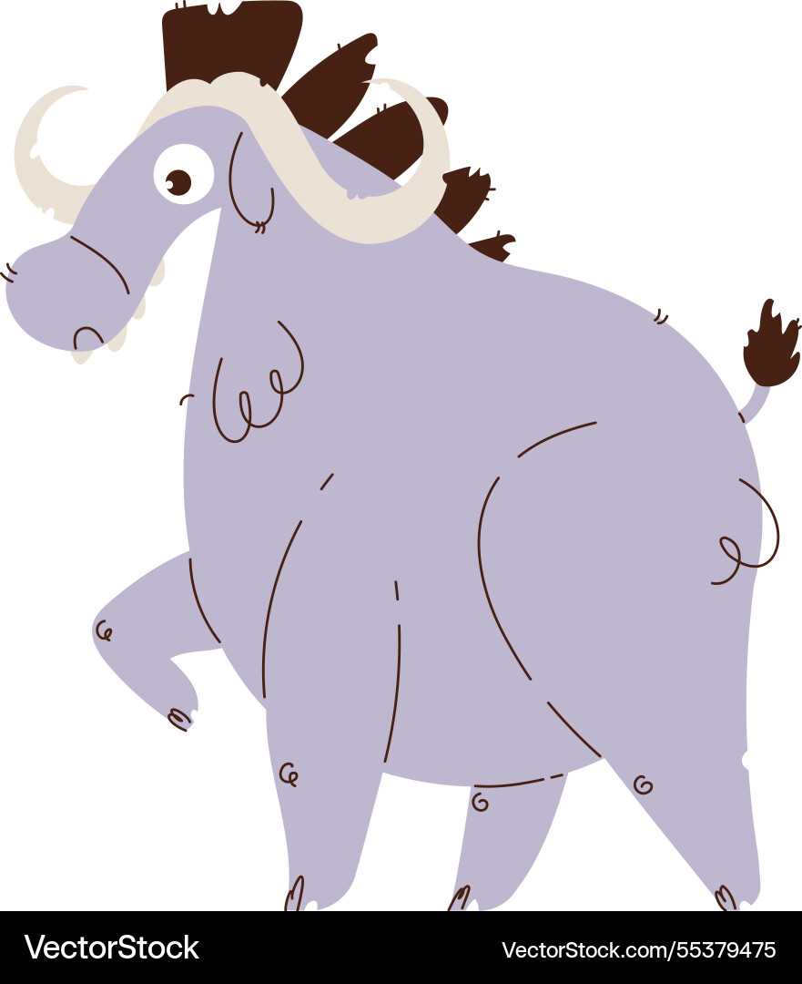 A cartoon-style buffalo Royalty Free Vector Image