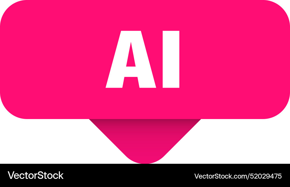 Ai sticker sign on transparent background Vector Image