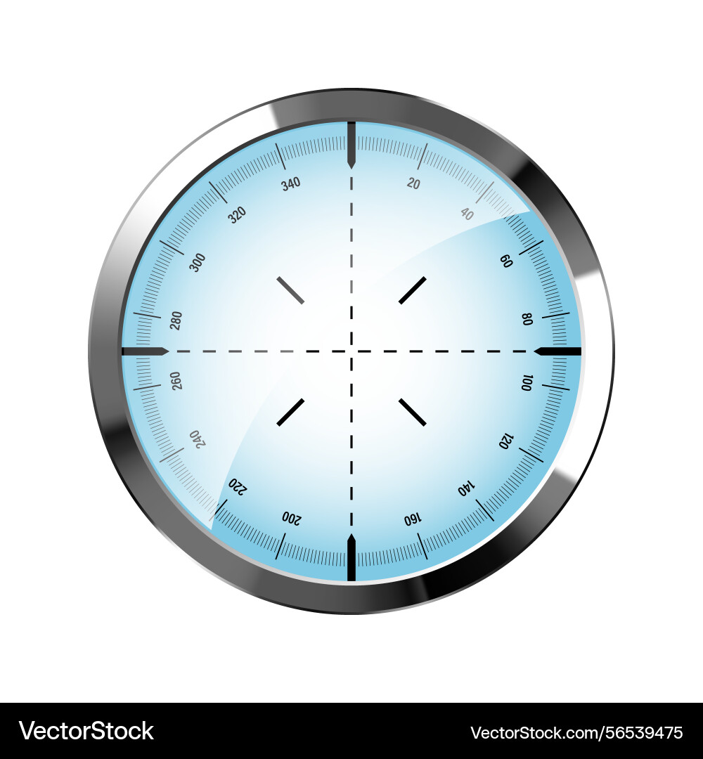 Chrome weapon sight sniper rifle optical scope Vector Image