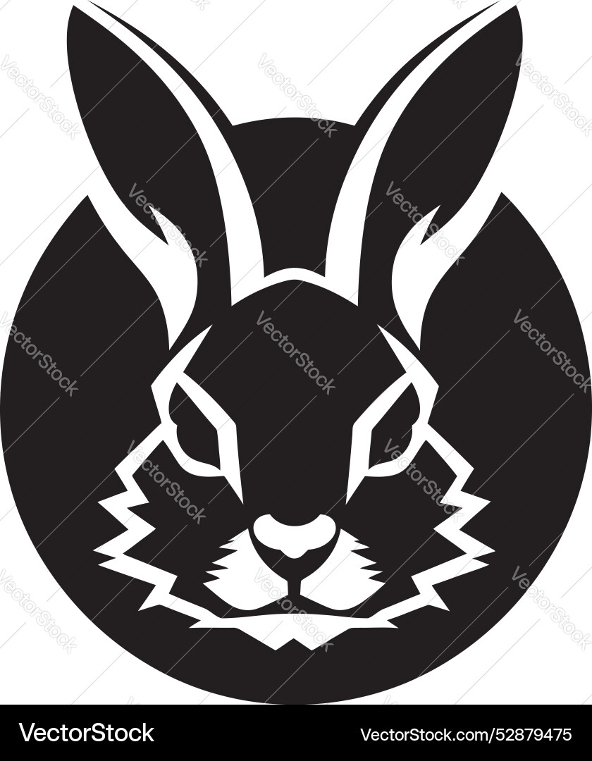 Contemporary rabbit logo symbol premium black Vector Image