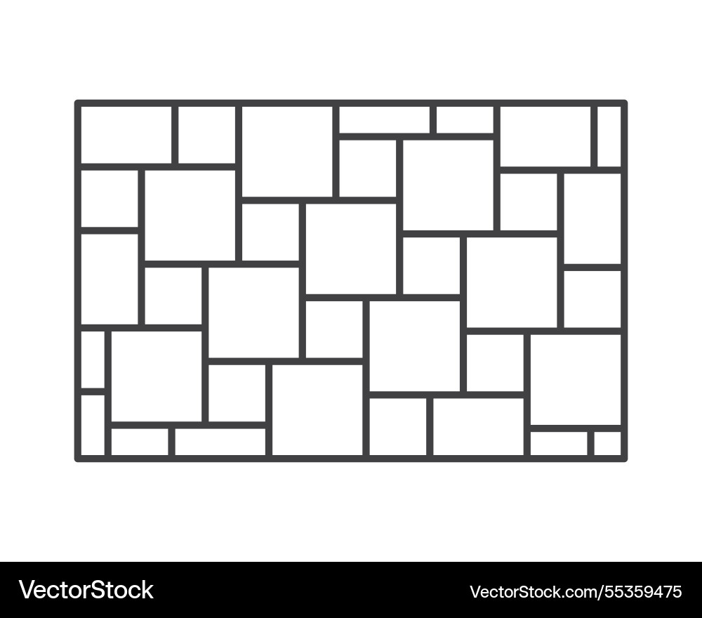 Floor tiles outline icon isolated on white Vector Image